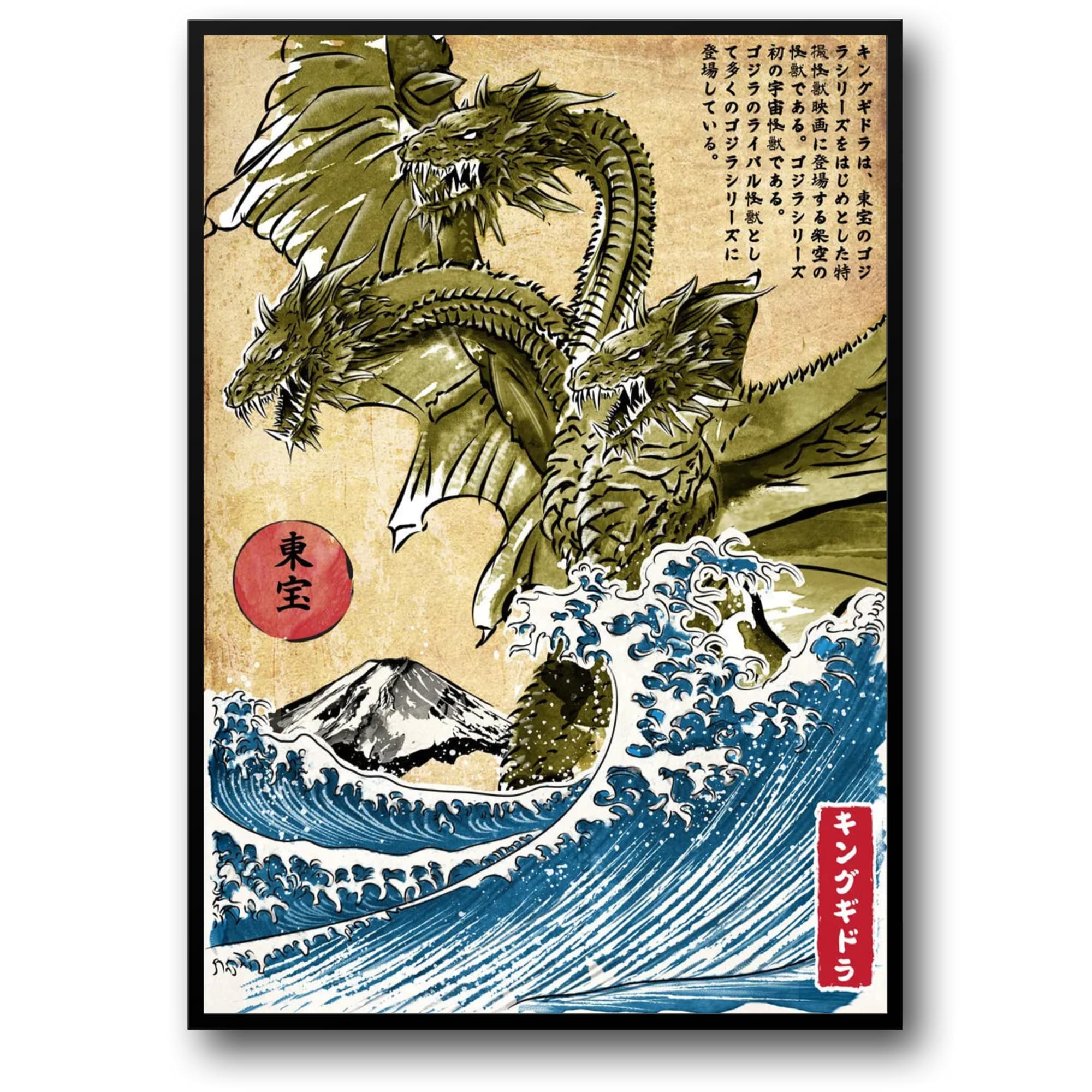 Hydra Dragon | Japanese Mythology Ukiyo-e – Wall Of Art Studio