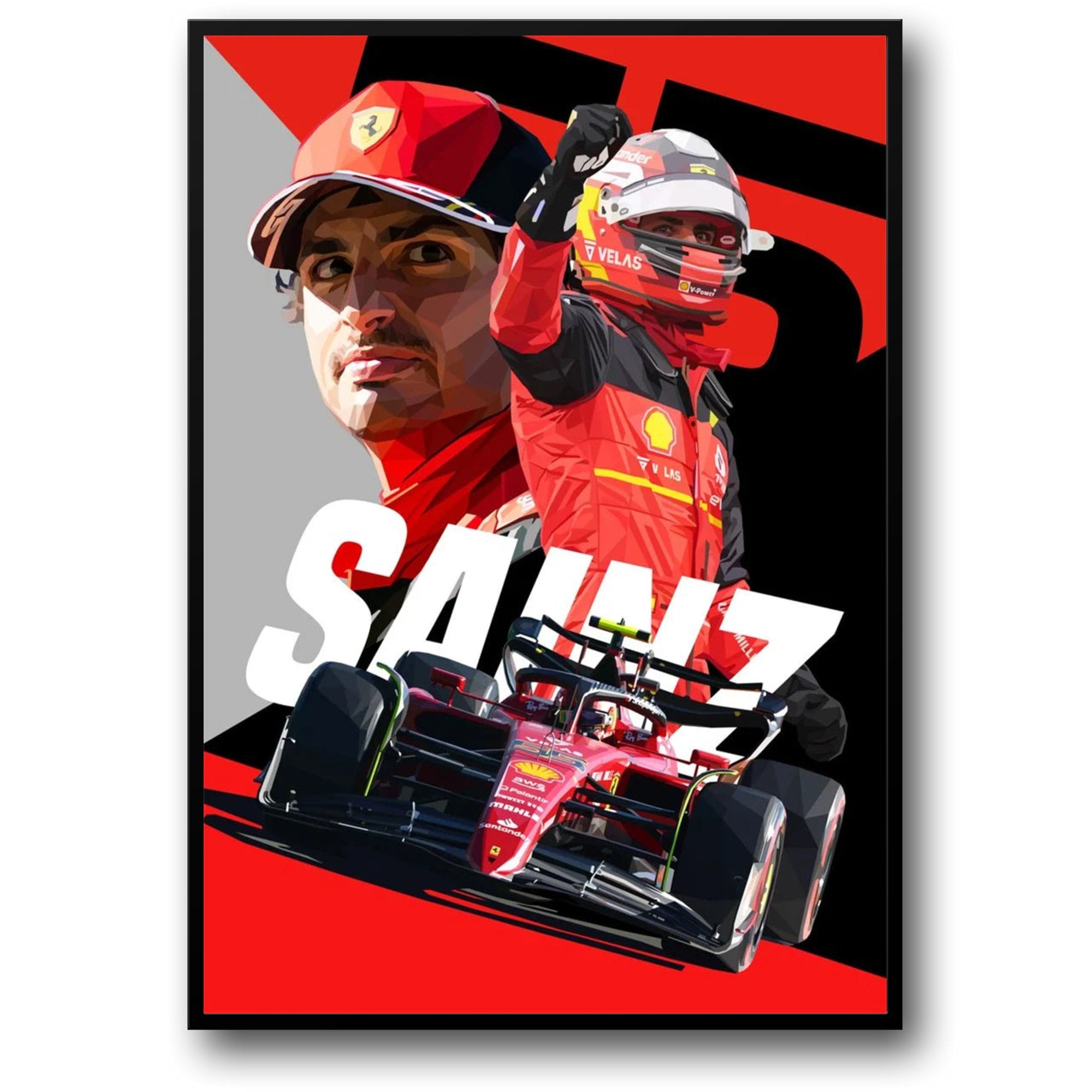 F1 Legend Poster | Racer Helmet Design | Carlos Sainz Formula 1 Art ...