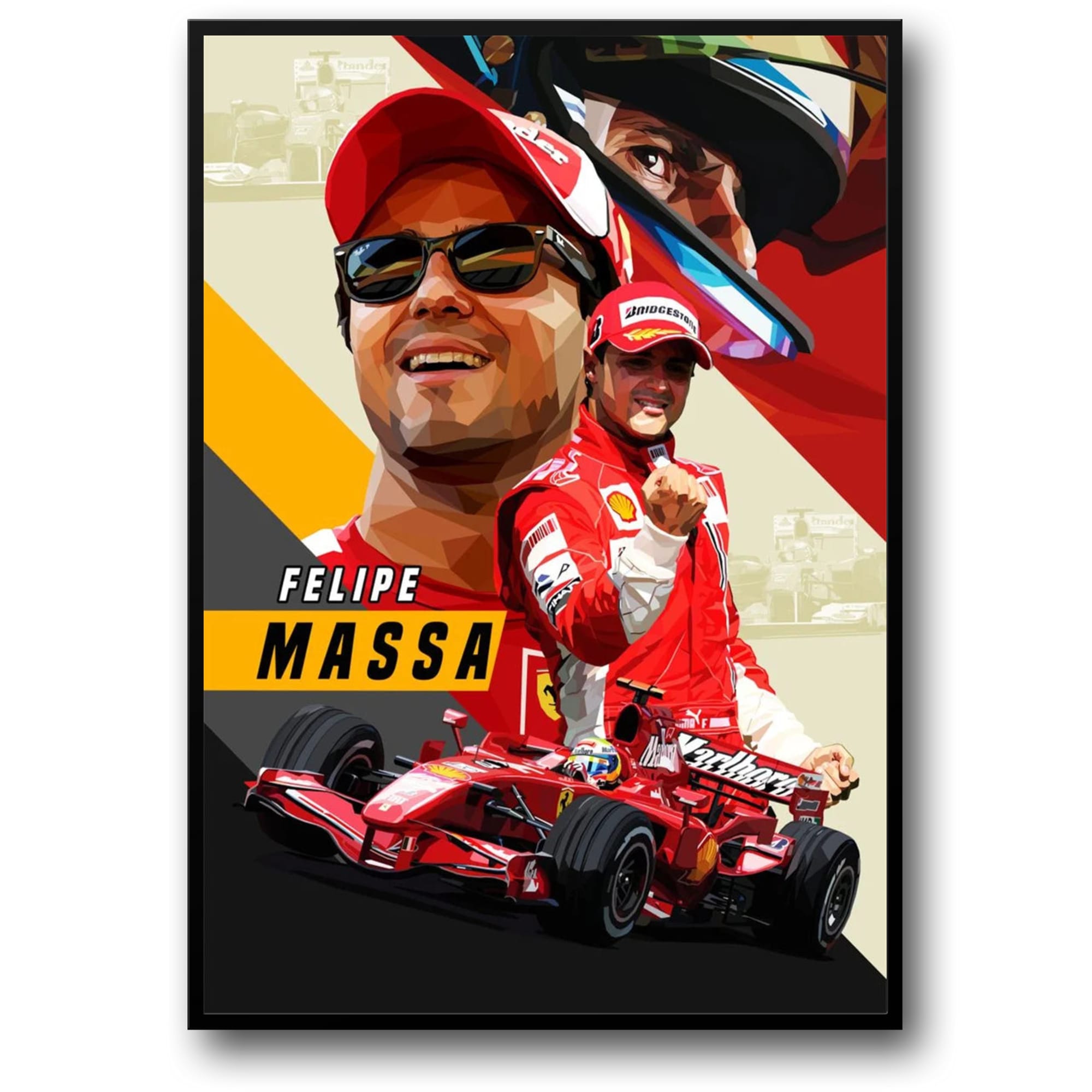 Felipe Massa | Iconic Racer Helmet Art – Wall Of Art Studio