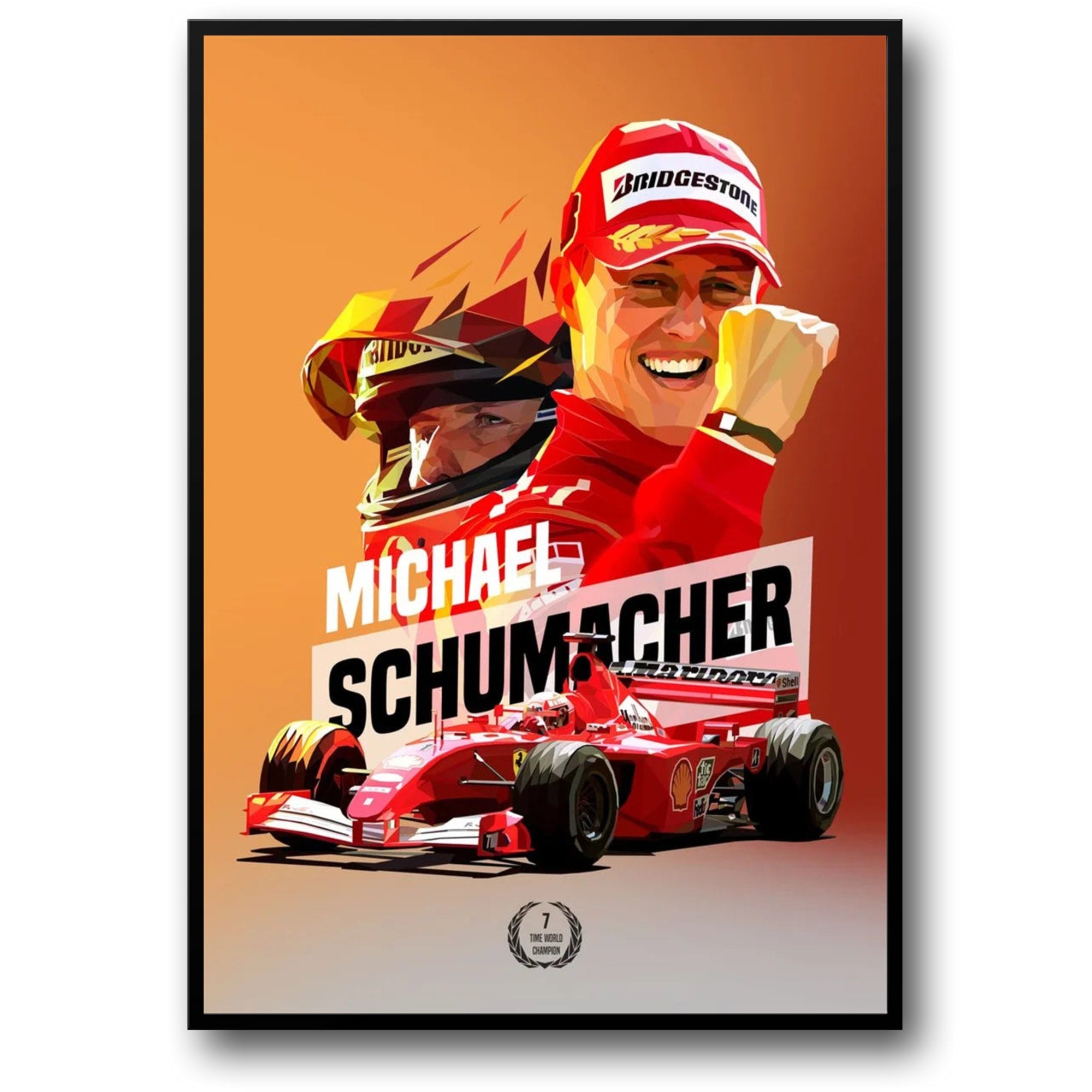 Schumacher Helmet | Ferrari Racing Art – Wall Of Art Studio